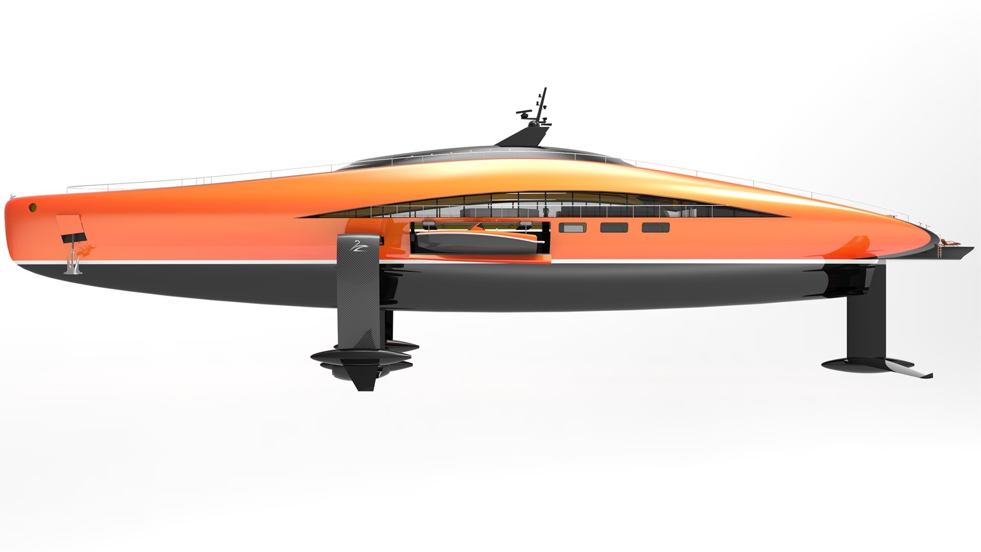 243-foot superyacht concept with giant ‘wings’ so it can ‘fly’ above ...