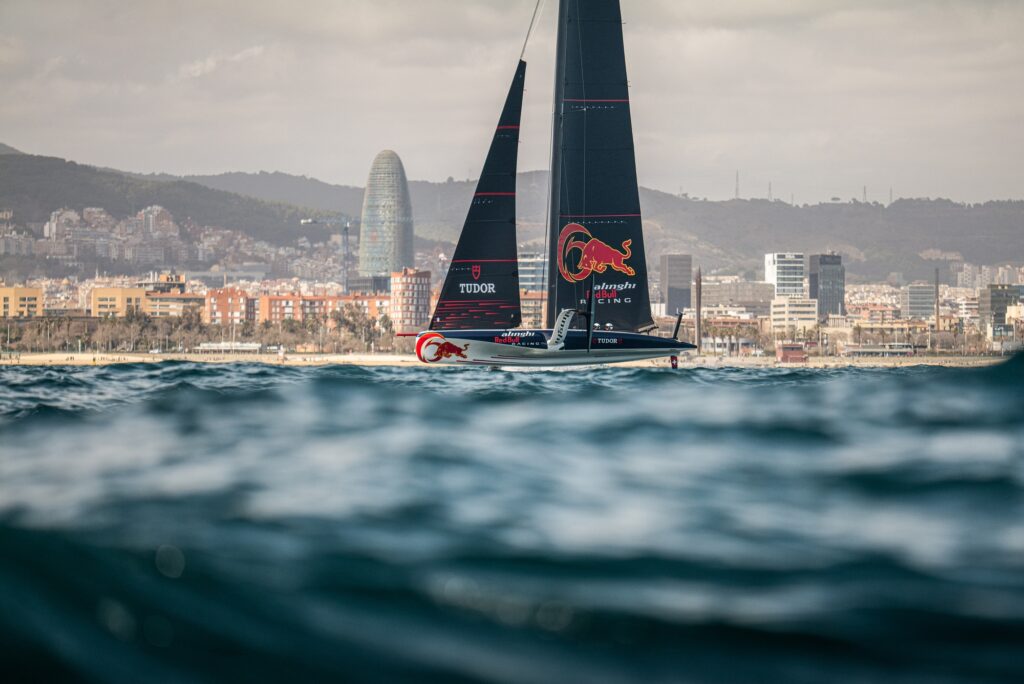 Alinghi Red Bull Racing launched their AC40 into a heady Catalonian ...